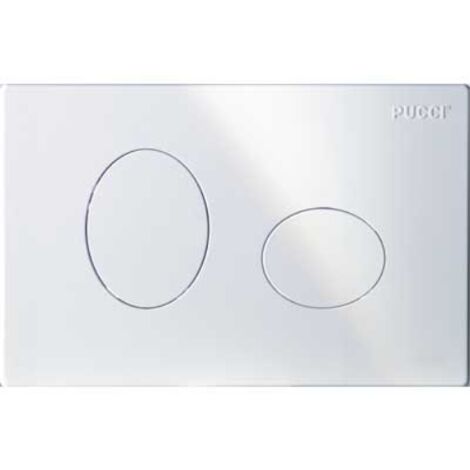 Placca di comando eco ellisse doppio tasto bianca Pucci