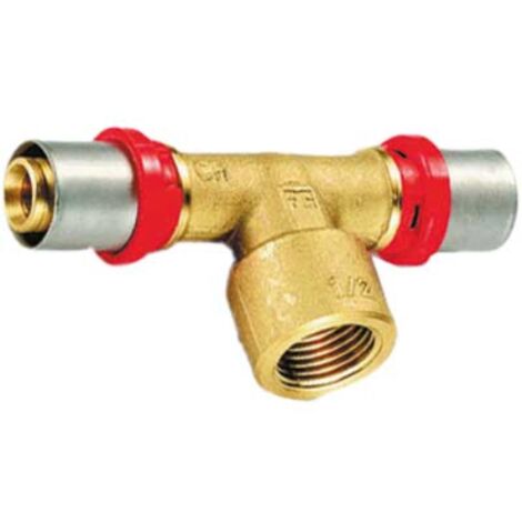 Raccordo a tee femmina a pressare tiemme 20 x 1/2 x 20 Tiemme