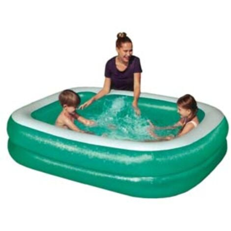 Piscina "family" gonfiabile rettangolare 2 anelli +6 anni - cm.200x146x48h - peso kg.3,300 (art ...