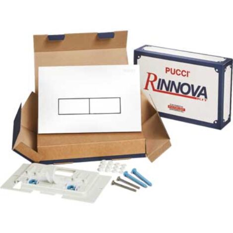 Kit eco doppio tasto telaio + placca cm.28 sp.4,7 bianca Pucci