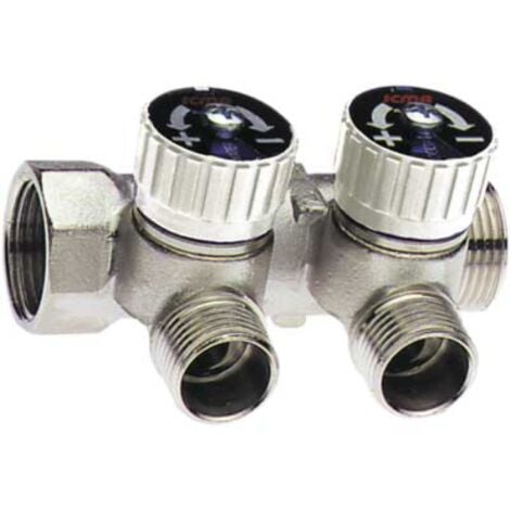 Collettore lineare con rubinetti icma 3 3/4x(24x1,5) 2 vie Icma