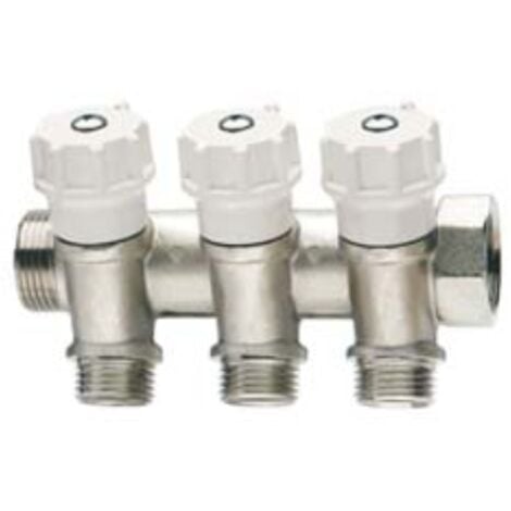 Collettore di distribuzione componibile con valvole art.465 - mm 3/4" - 3 derivazioni m 1/2" Itap