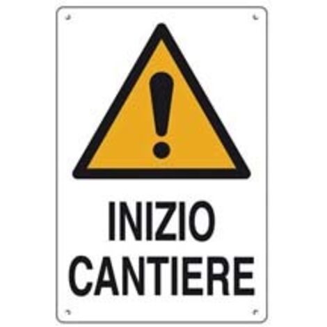 Cartello "inizio cantiere" - cm.40x60h. in plastica 10 pezzi