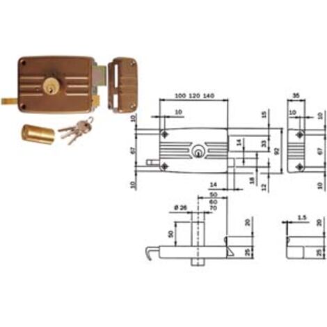 Serratura da portoncino catenaccio e scrocco doppio cil. fisso 431/432 ...