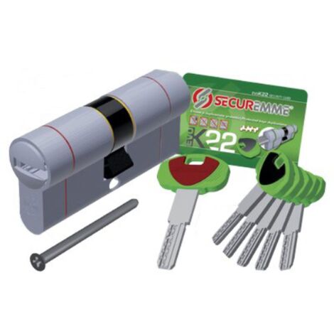 Cilindro sagomato evo k22 top securemme ott.nich.satin chiavi 5 mm 77 31+46 Securemme