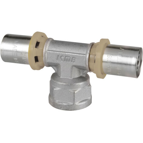 Raccordo a pressare a 't' femmina 'art. 408' 16 x 1/2 x 16 (10 pezzi) ICMA