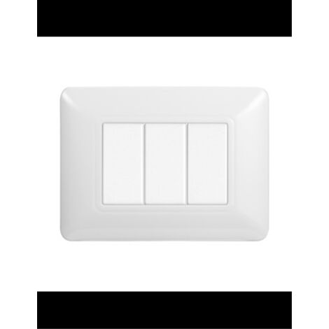 Placca coprinterruttori bianca 'solar' 3 moduli ELETTROIT