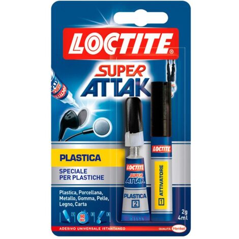 Colla 'super attak plastica' 2 gr + 4 ml LOCTITE