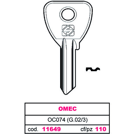 Silca CHIAVE OTTONE OC074 (G.VAC 3) OMEC 20.00 pz