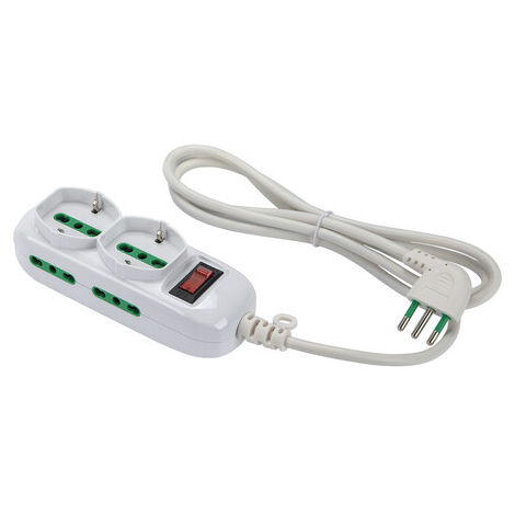 FME 474144 MULTIPRESA 4P BIP+2BIP/SCHUKO SPINA 10A- 1,0 pz