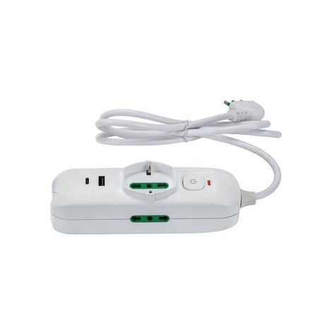 FME 474124 MULTIPRESA 2P BIP+1BIP/SCH+USB-A-C TRIAX- 1,0 pz