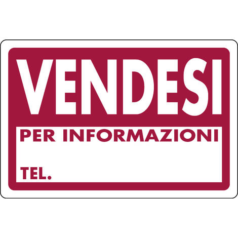 CARTELLO SEGNALETICO VENDESI cm. 30x20 10.00 pz