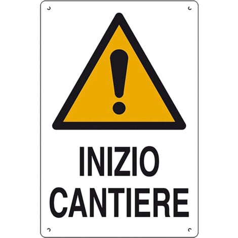 CARTELLO 'INZIO CANTIERE' cm 60 x 40- 10 pezzi - EUROSIGNALS