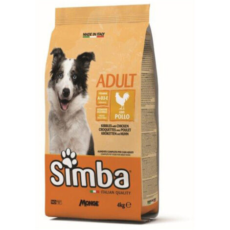 CROCCHETTA CANE MONGE SIMBA 4 KG ADULT POLLO- 1,0 pz