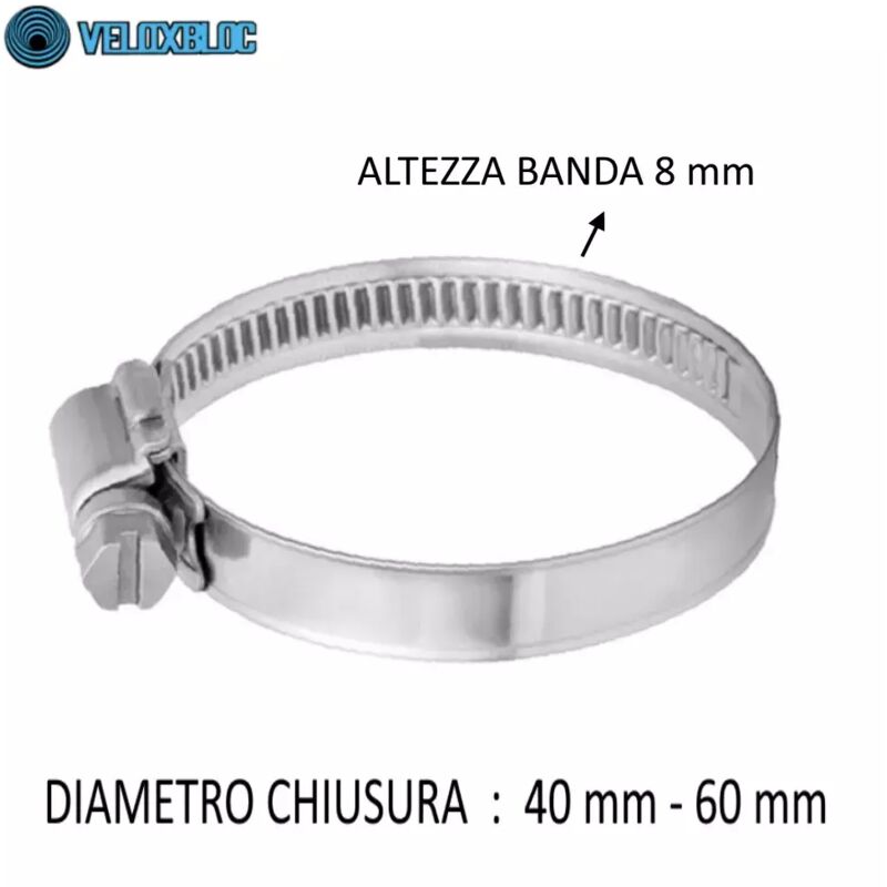 FASCETTA BANDA PERFORATA DA 8 MM . DIAMETRO 40-60