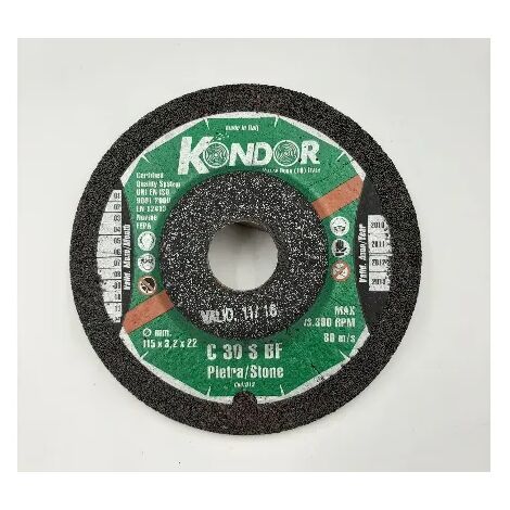 DISCO ABRASIVO KONDOR PER PIETRE/MARMO D.115X3.2X22 mm