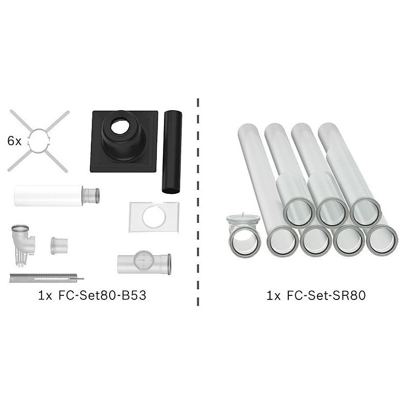 BOSCH Abgas-Standardpaket BOPA FC12 Schacht starr, 80, 10m, RLA