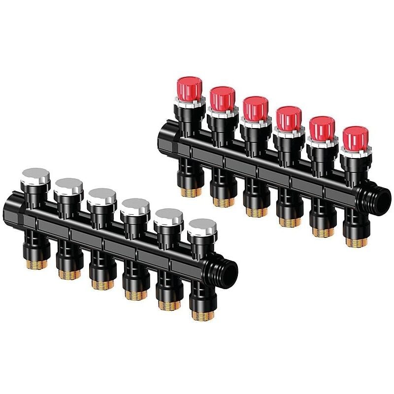 Uponor Vario PLUS Verteiler mit Ventil LS 6X 3/4 Euro