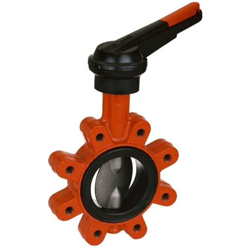 KSB Absperrklappe BOAX-SF, Gewindeflansch Handhebel, PN 10/16 DN 80, Nitril