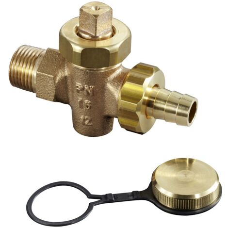 Oventrop KFE-Hahn Schwermodell DN 15 R 1/2" Außengewinde, PN 16 Rotguss, DIN 3848