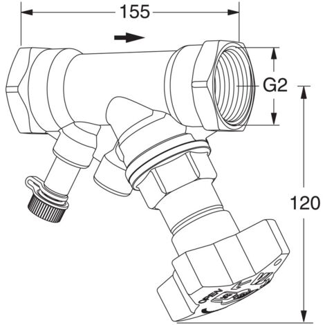 IMI Heimeier TA Strangabsperrventil STS, PN 25, DN 50, G 2, Kvs 42,4m3/h