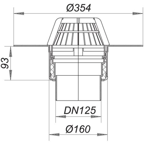 Dallmer Dachablauf 62 FPO-PP DN 125