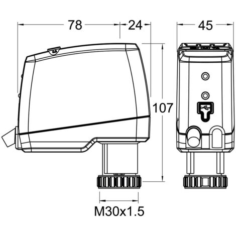IMI TA motorischer Stellantrieb TA-Slider 500 Fail-safe I/O, stetig, 0(2)-10 VDC, 1m, halogenfrei