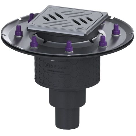 Kessel Bodenablauf Practicus Pressflansch DN 50 Designrost, senkrecht