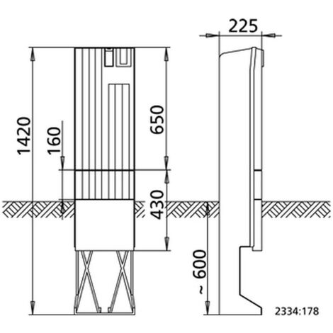 KSB Freiluftsäule Baureihe 142 IP44 mit Sockel, DIN 43629, GF-Polyester