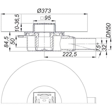 Dallmer DallDrain Pure OM Bodenablauf 100x100mm DN 50