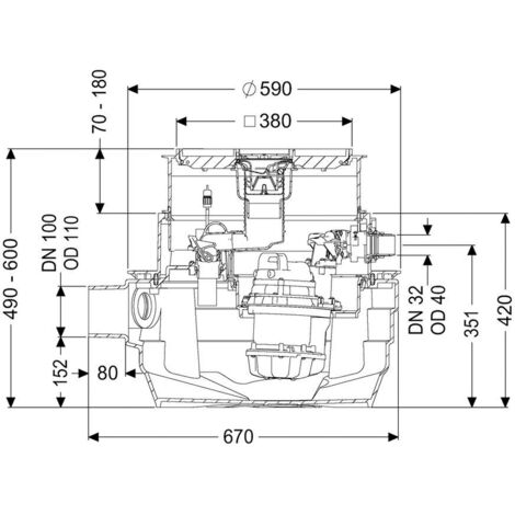 Kessel Aqualift F Hebeanlage Compact Duo 230V SPZ 1000-S3, Bodenplatte ...