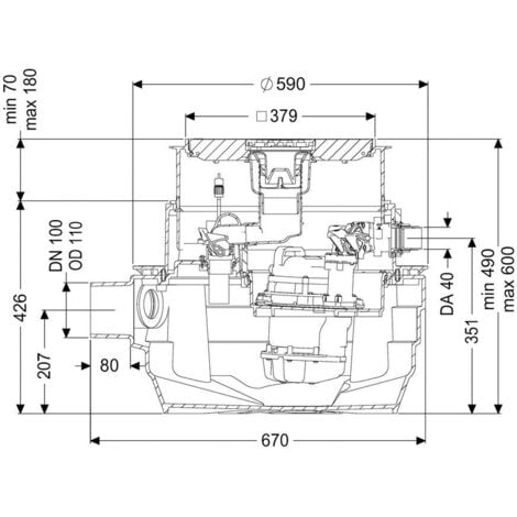 Kessel Hebeanlage Aqualift F Compact Duo SPZ 1000-S3 Bodenplatte, Schwarz