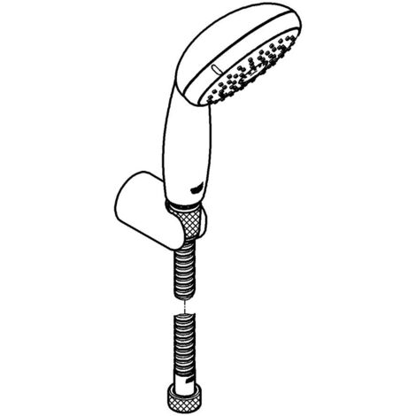 Grohe Tempesta 100 Set Duschkopf Wandhalter und 125cm Schlauch, 27799001