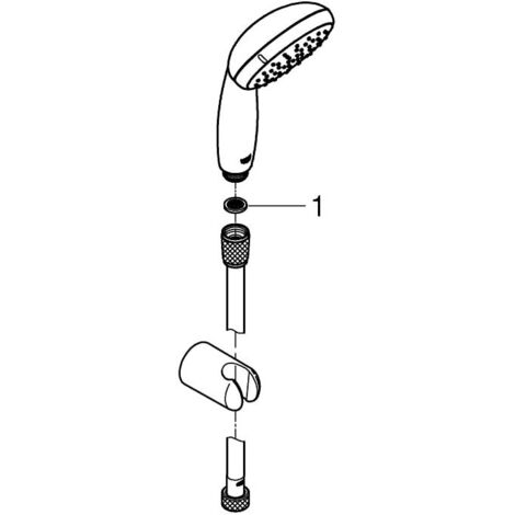 Grohe Tempesta 100 Set Duschkopf Wandhalter und 125cm Schlauch, 27799001