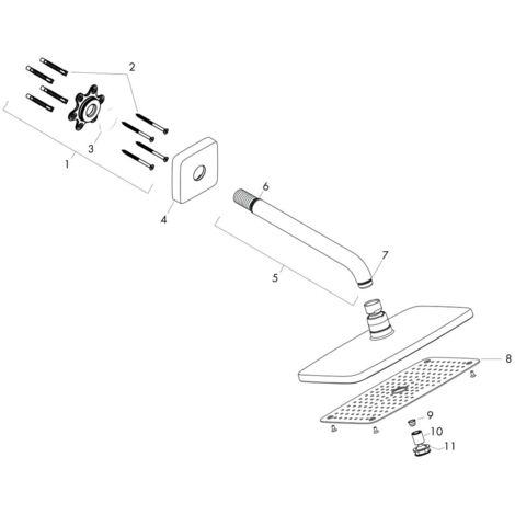 hansgrohe Raindance E Kopfbrause 240 1jet mit Brausearm, chrom,