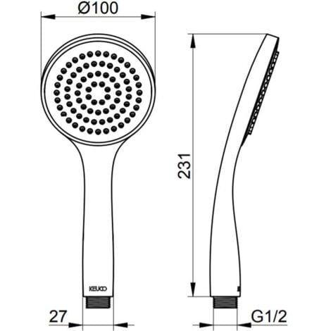 KEUCO Handbrause IXMOsolo 59580, verchromt