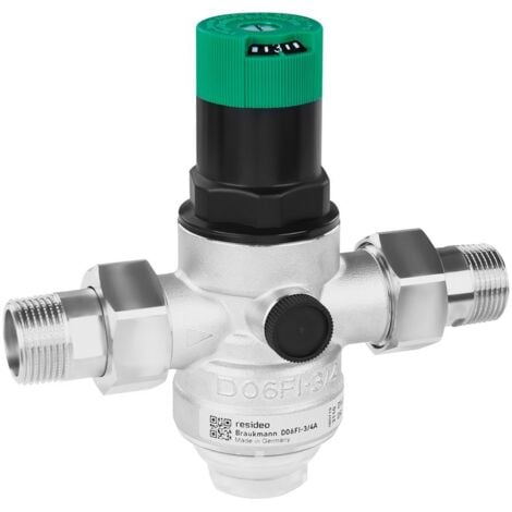 Resideo Druckminderer D06FI mit Einstellanzeige, Edelstahl, A, R 3/4"