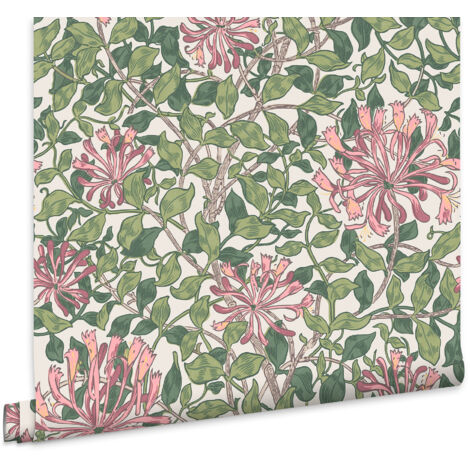 William Morris At Home Vliestapete Honeysuckle Blossom Grun 10mx52cm
