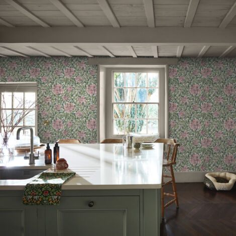 William Morris At Home Vliestapete Honeysuckle Blossom Grun 10mx52cm