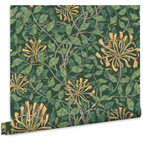 William Morris At Home Vliestapete Honeysuckle Verde Grun 10mx52cm