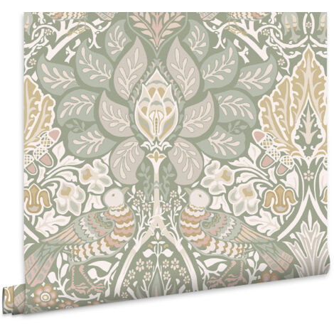 William Morris At Home Vliestapete Dove & Rose Spring Garden Grun 10mx52cm
