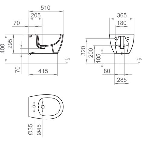 Bidé Baño Suspendido Negro Opaco Chopin