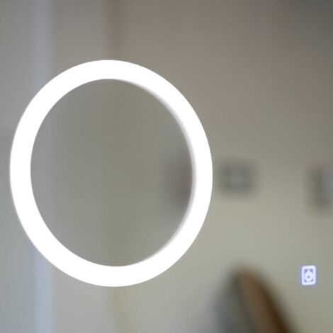 Espejo Led Táctil 80X60 Con Reloj Digital Y Lupa