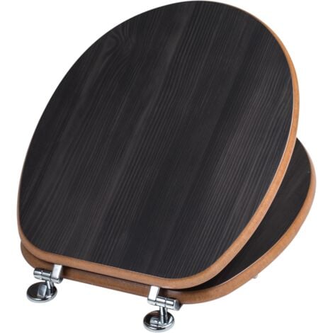 Tapa De Inodoro Universal De Mdf En Madera De Roble Oscuro