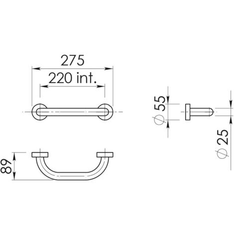 Mango Fijo Blanco 20 Cm Acero Inoxidable