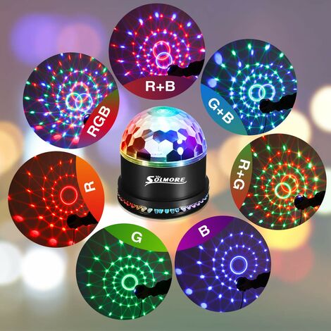 SOLMORE RGB Disco Ball Light 51 luces LED 12W para niños Festival ...