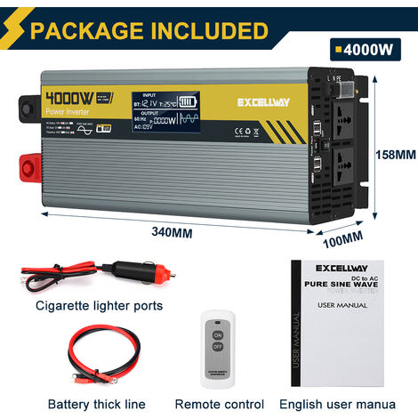 Convertidor inversor inversor 4000W DC12V-AC110V 60HZ