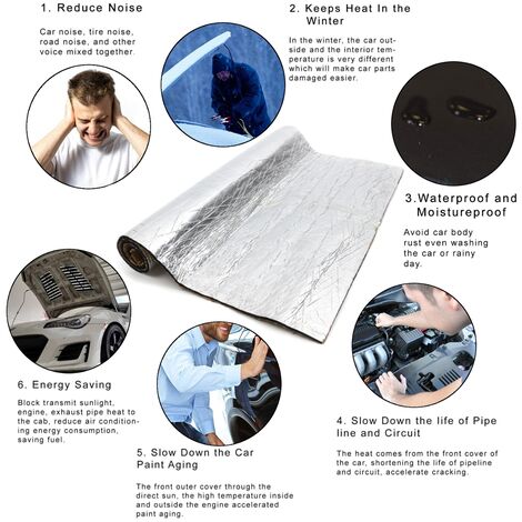 10mm Sound Heat Proof Insulation Noise Proofing Foam Car Shield Mat ...