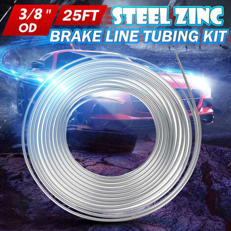 3/8 '' OD Silver Steel Zinc Brake Transmission Line Fuel Hose 25ft ...