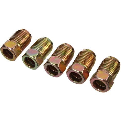 5x 3/16'' Copper Brake Line Pipe Fittings Metric Male End Union Nuts ...